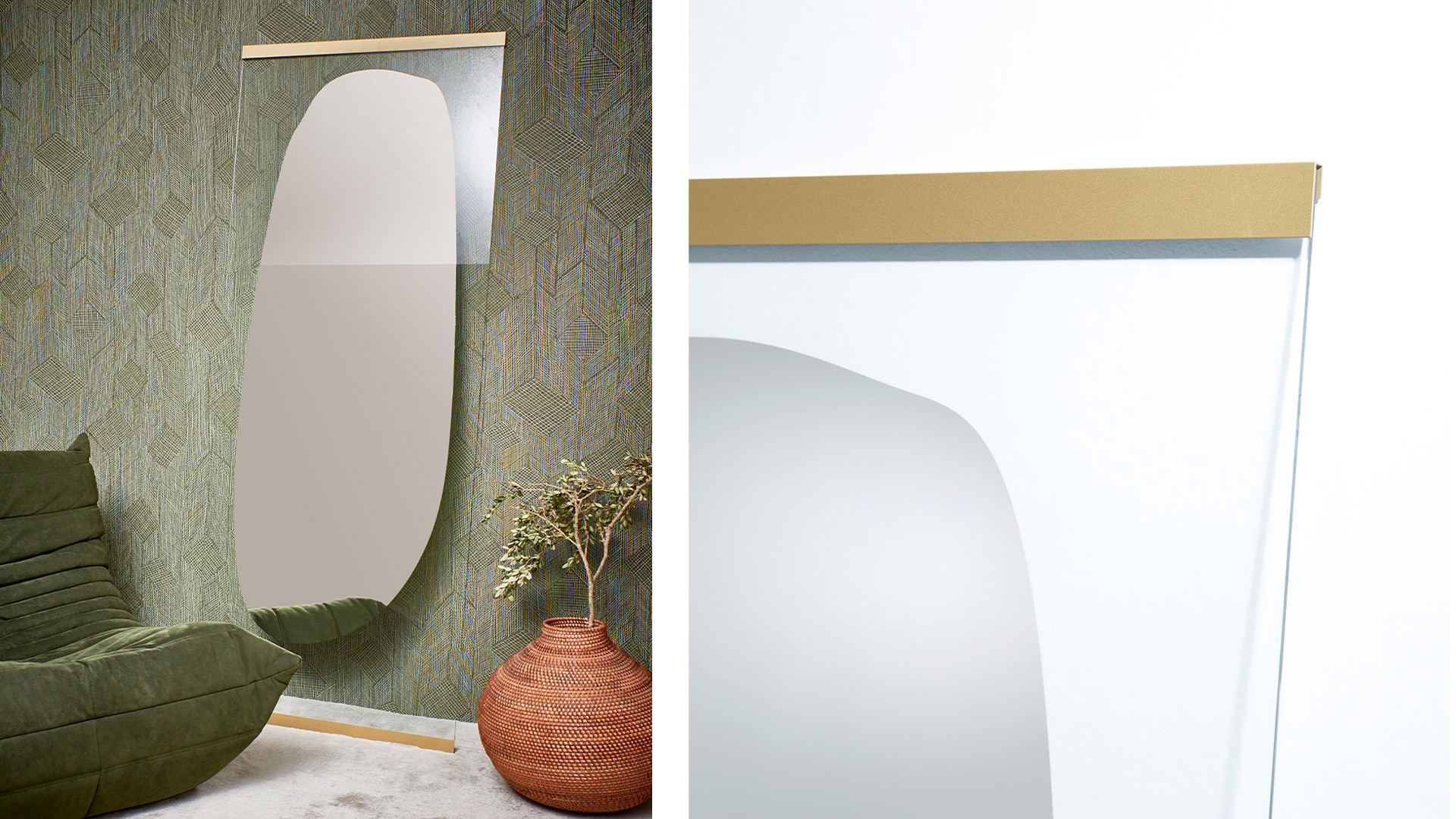 OBU I Mirror Inspired by Japanese gardens. Can be leaned against a wall ...