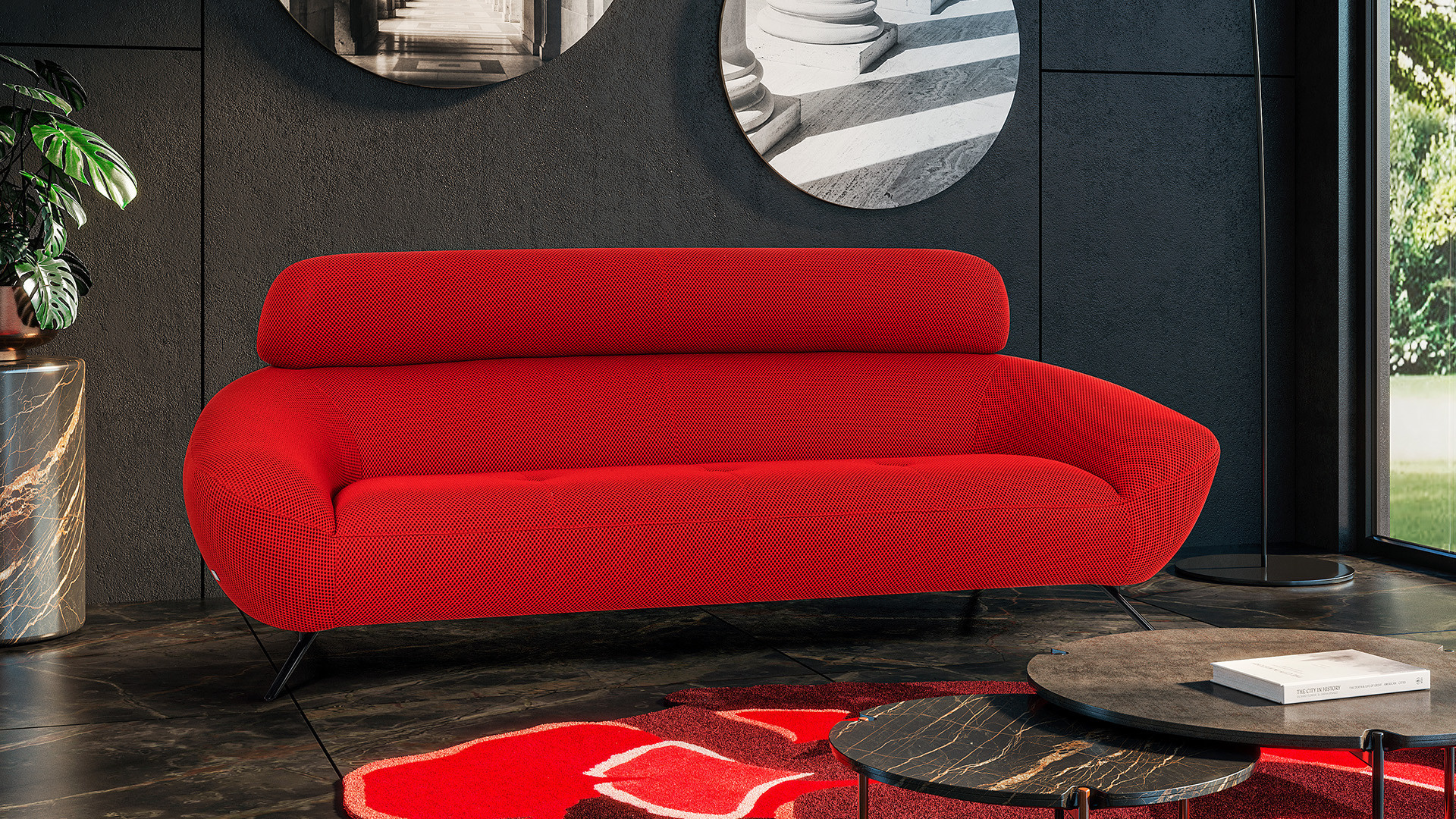 Canapé SHADE | Canapé rouge ultra design et contemporain