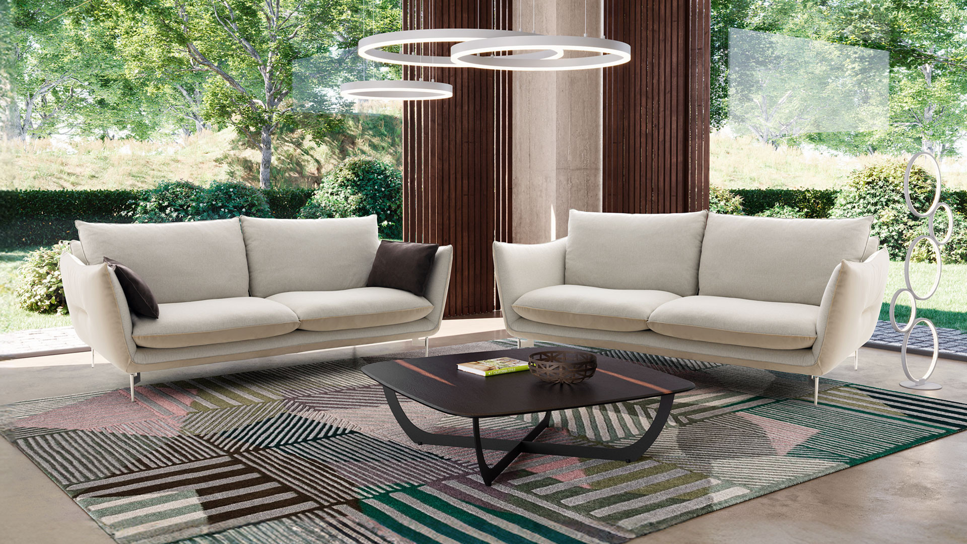 Canapé 2 ou 3 places GATSBY | Confort plumes, ligne compacte