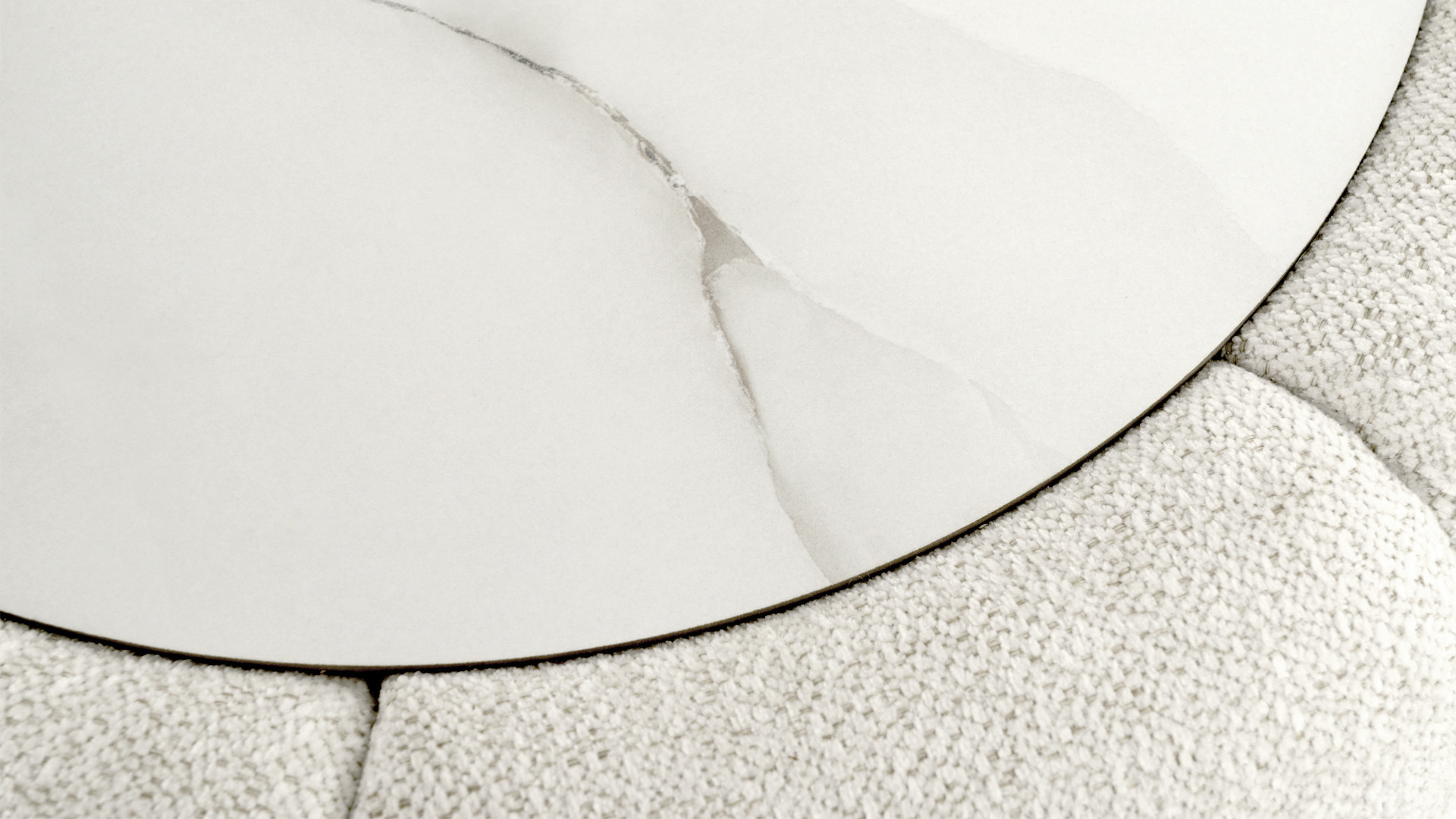 Designer living room pouf, round with ceramic tray, JOY | Mobilier de ...