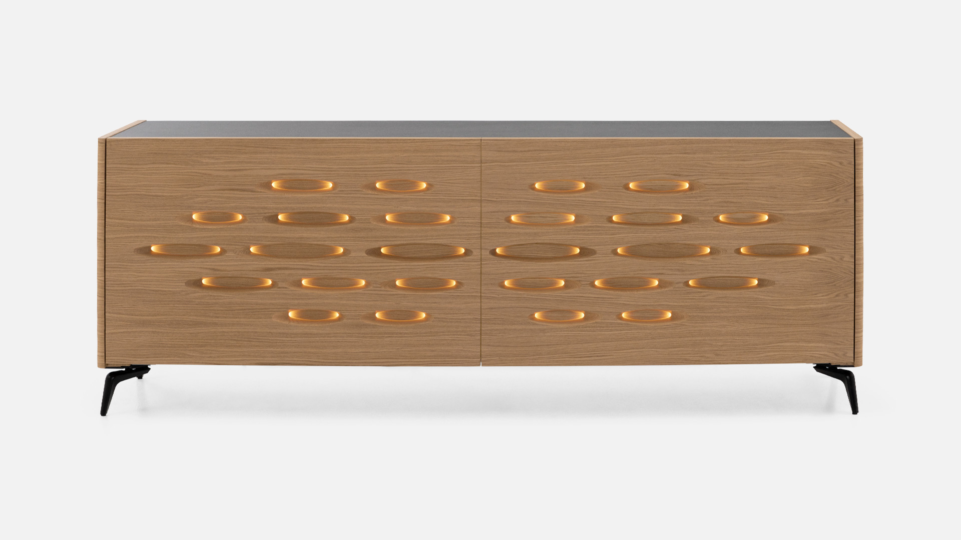 Buffet OROS 2 sliding doors | Sculptural and luminous design