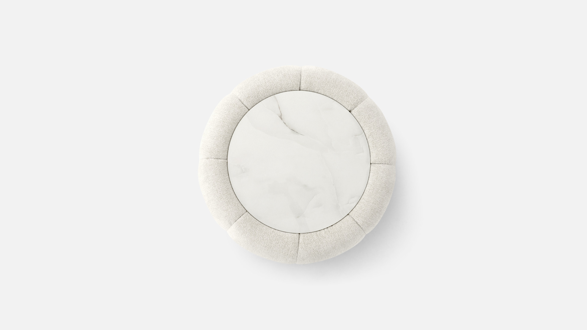 Designer living room pouf, round with ceramic tray, JOY | Mobilier de ...